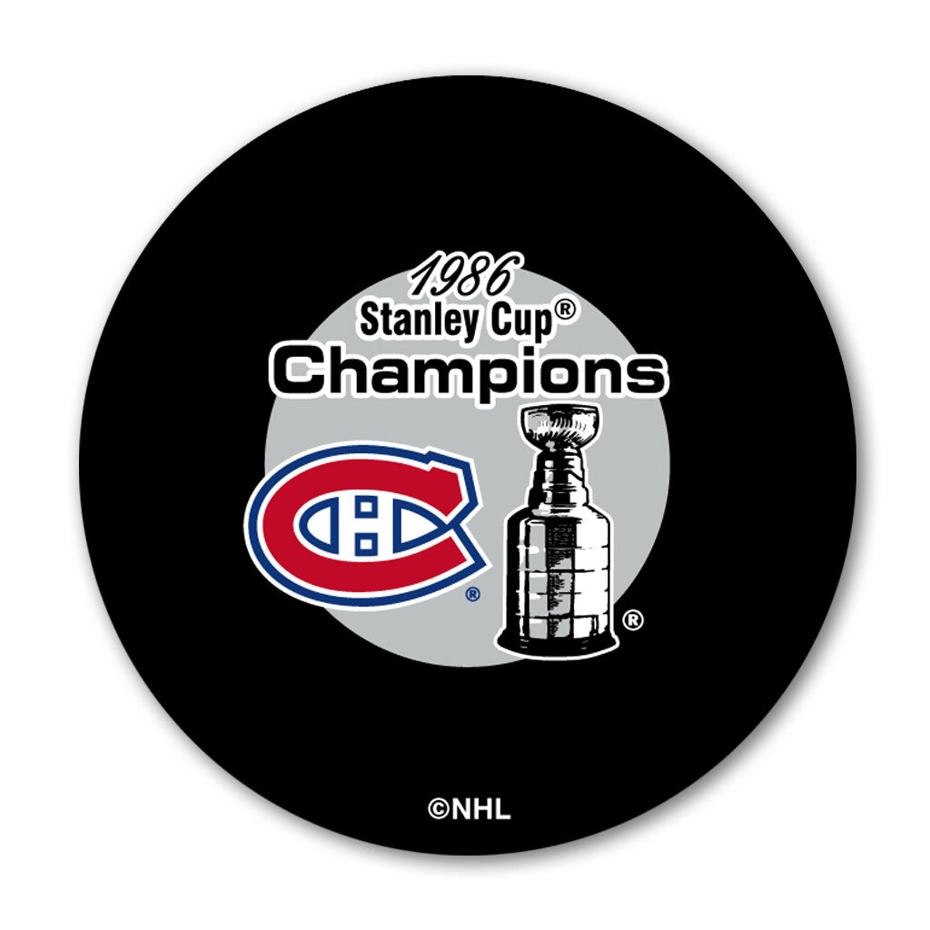 1986 Montreal Canadiens Stanley Cup Champions Puck – Pucks.Net