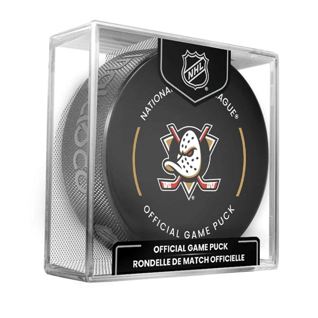 Anaheim Ducks 2025-26 NHL Official Game Model Puck In Display Case ...