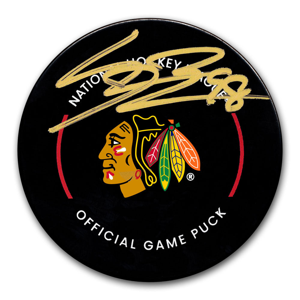 Connor Bedard Chicago Blackhawks GOLD Autographed Official Game Puck ...