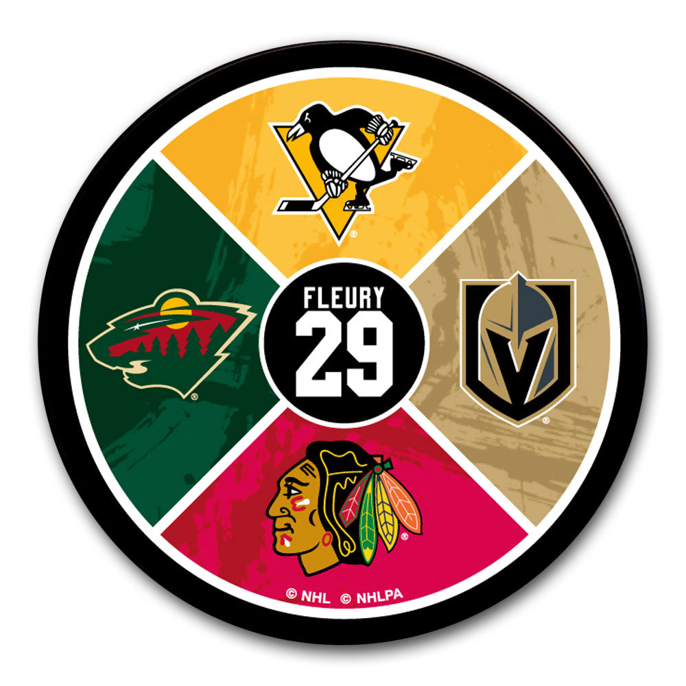 Marc-Andre Fleury #29 NHL Career Hockey Puck In Display Case Limited E ...