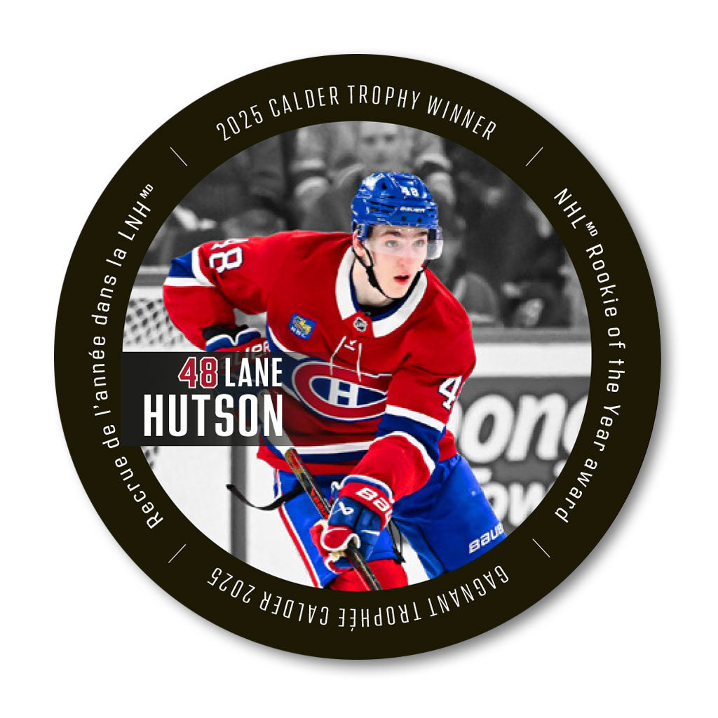 Lane Hutson Montreal Canadiens 2025 Calder Trophy Winner Hockey Puck L ...