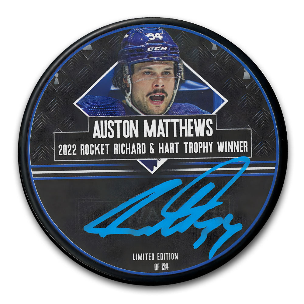 Auston Matthews Toronto Maple Leafs 2022 Rocket Richard & Hart Trophy ...