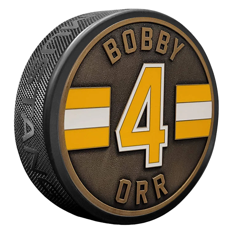 Bobby Orr Puck - Gold Medallion – Pucks.Net