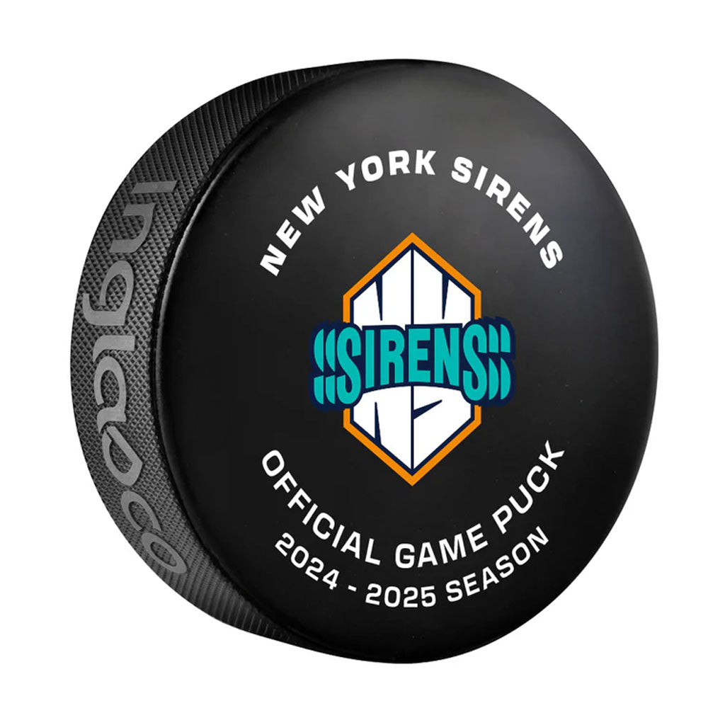 PWHL New York Sirens 2024-25 Official Game Model Puck In Display Case ...