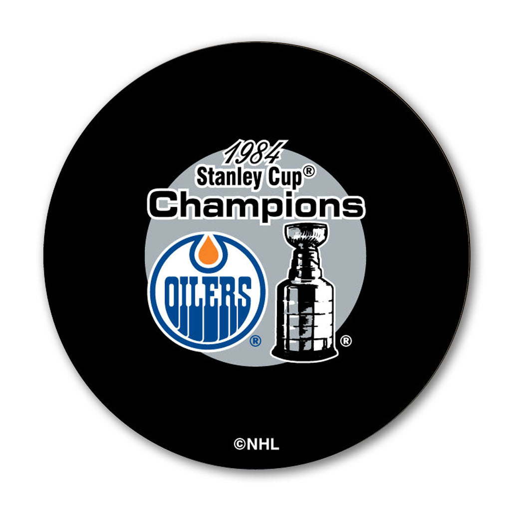 1984 Edmonton Oilers Stanley Cup Champions Puck – Pucks.Net