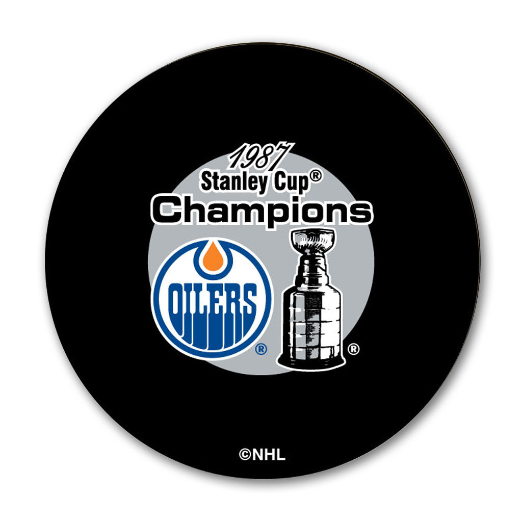1987 Edmonton Oilers Stanley Cup Champions Puck – Pucks.Net
