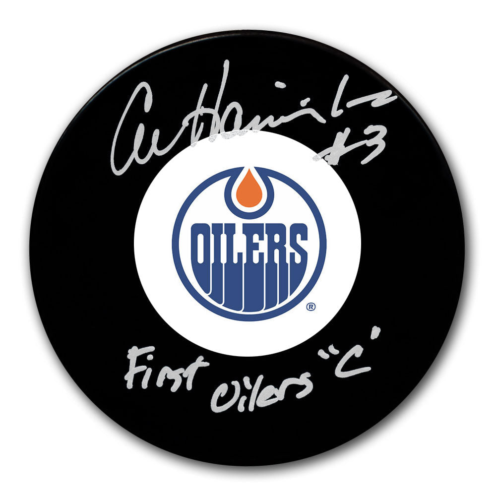 Al Hamilton Edmonton Oilers FIRST OILERS CAPTAIN Autographed Puck ...